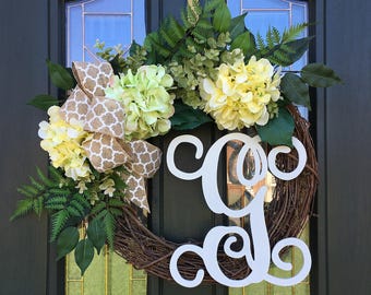 Wreath with monogram | Etsy