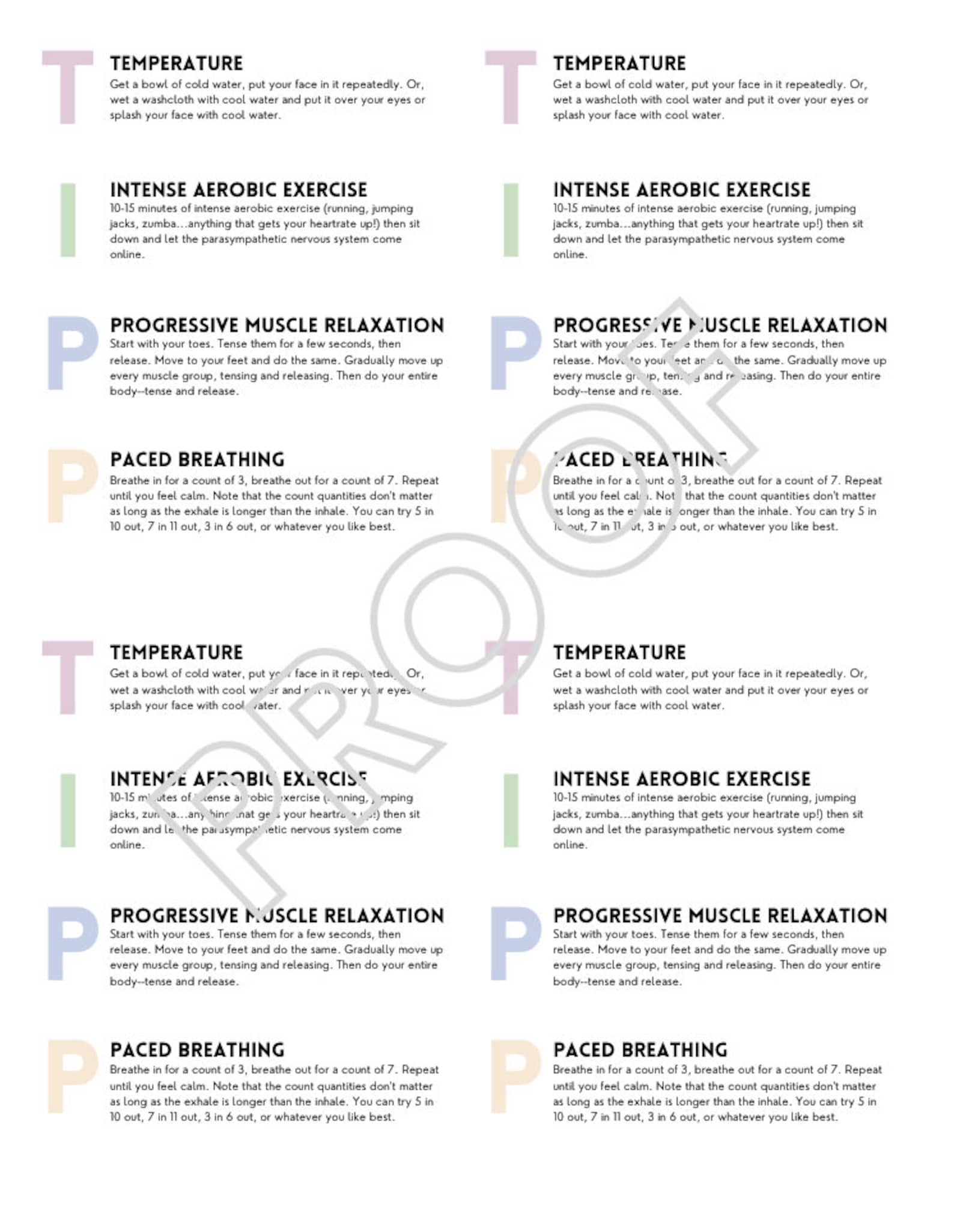 DBT TIPP Skill Handout for Therapists | Resources for Therapists ...