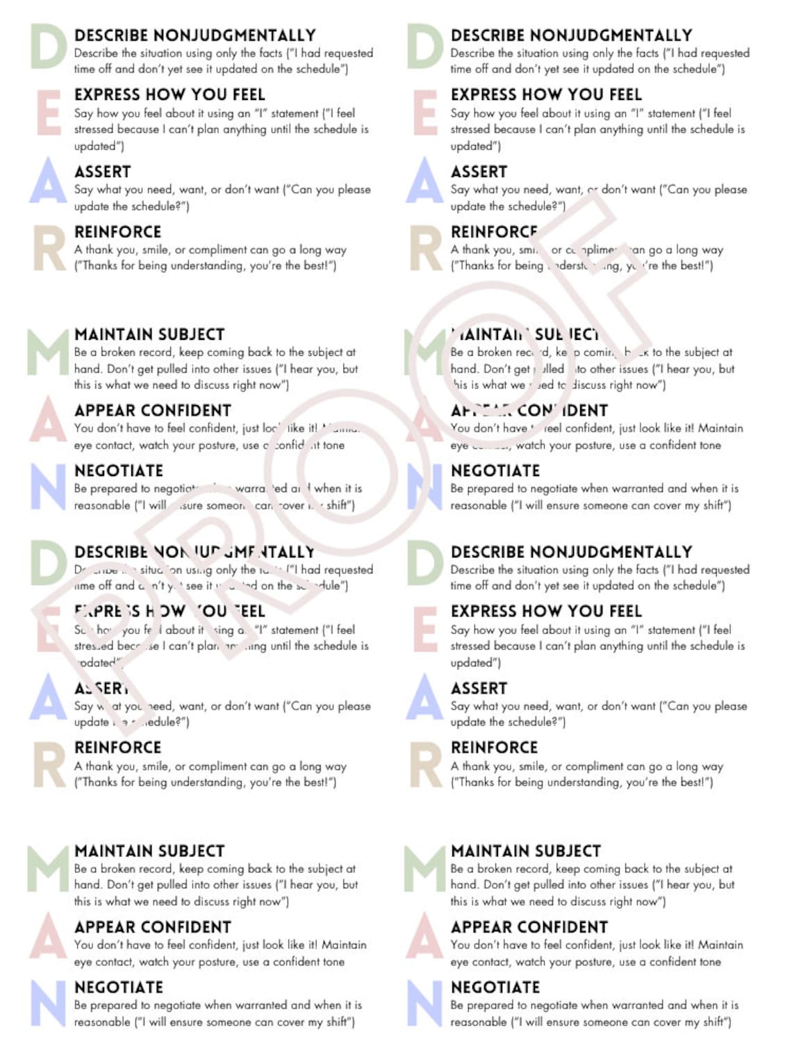 DBT DEAR MAN Skill | Resource for Therapists | Handout for Therapists ...