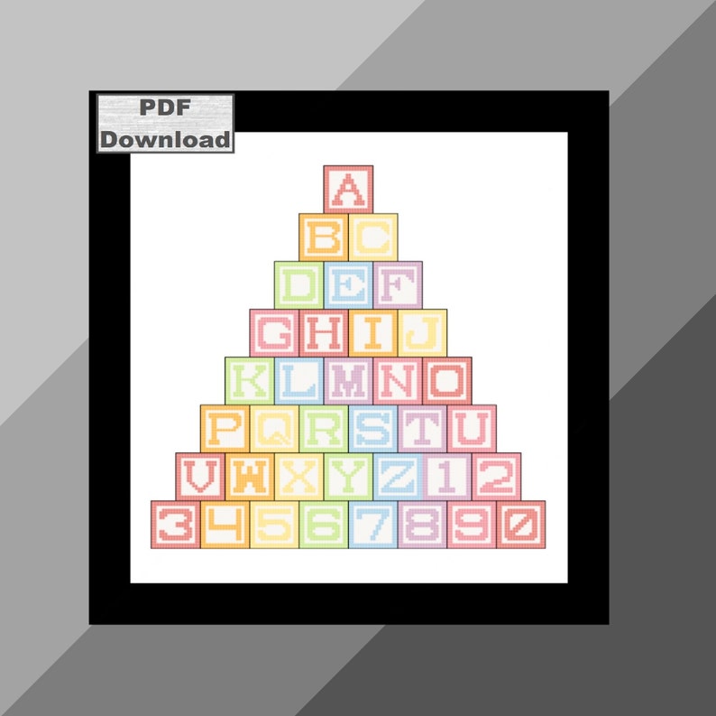 Wooden Blocks Pyramid-pastel Cross Stitch Pattern, Instant Download ...