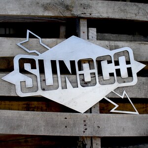 Sunoco Gas Station Garage Sign Large Wall Petroleum Plasma Art Garage ...