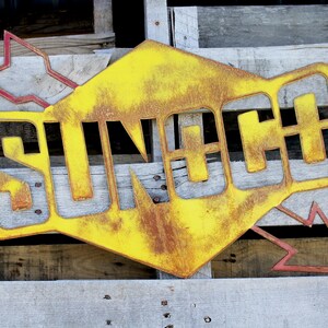 Sunoco Gas Station Garage Sign Large Wall Petroleum Plasma Art Garage ...