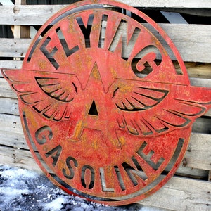 Rusty Patina Flying "a" Gas Station Garage Sign Large Wall Petroleum ...