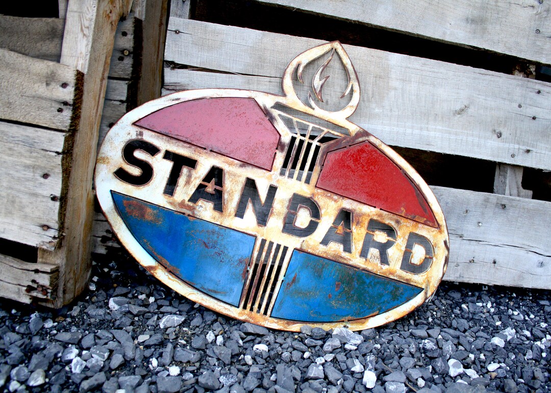 Paint & Rusty Patina Standard Oil Garage Sign Large 24 Wall Petroleum ...