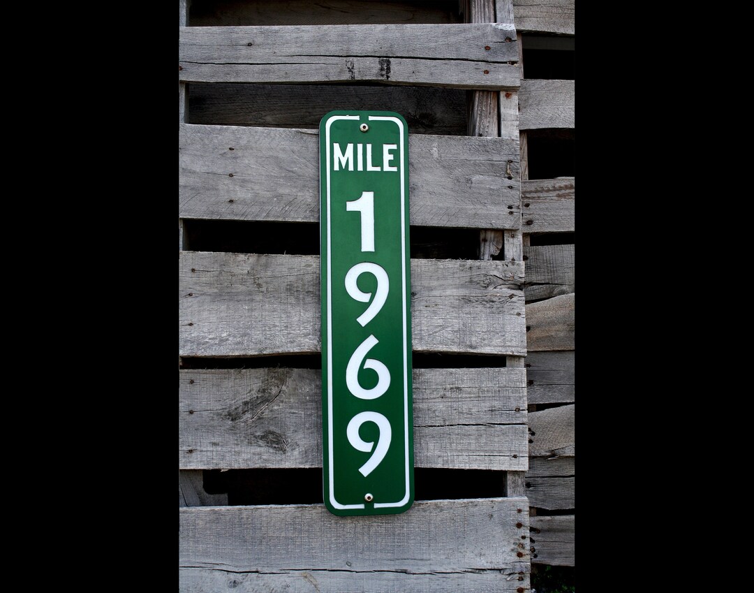 Personalized Custom US Mile Marker Sign 24x 6 Metal Wall Art Plasma ...