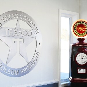 Rusty Patina Texaco Gas Station Garage Sign Large Wall Petroleum Plasma ...