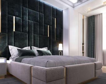 Upholstered Headboards Wall Panels & Bed Frames Any Size Custom Made to ...