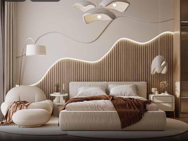Curved Wood Fluted Ribbed Wall Panels With Top Curved Design Wood ...