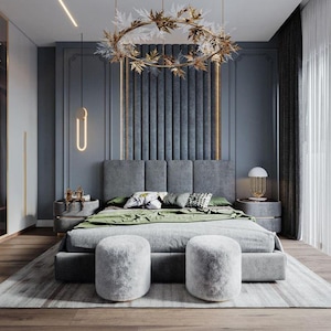Custom Upholstered Headboards Wall Panels & Bed Frames Any Size Made to ...