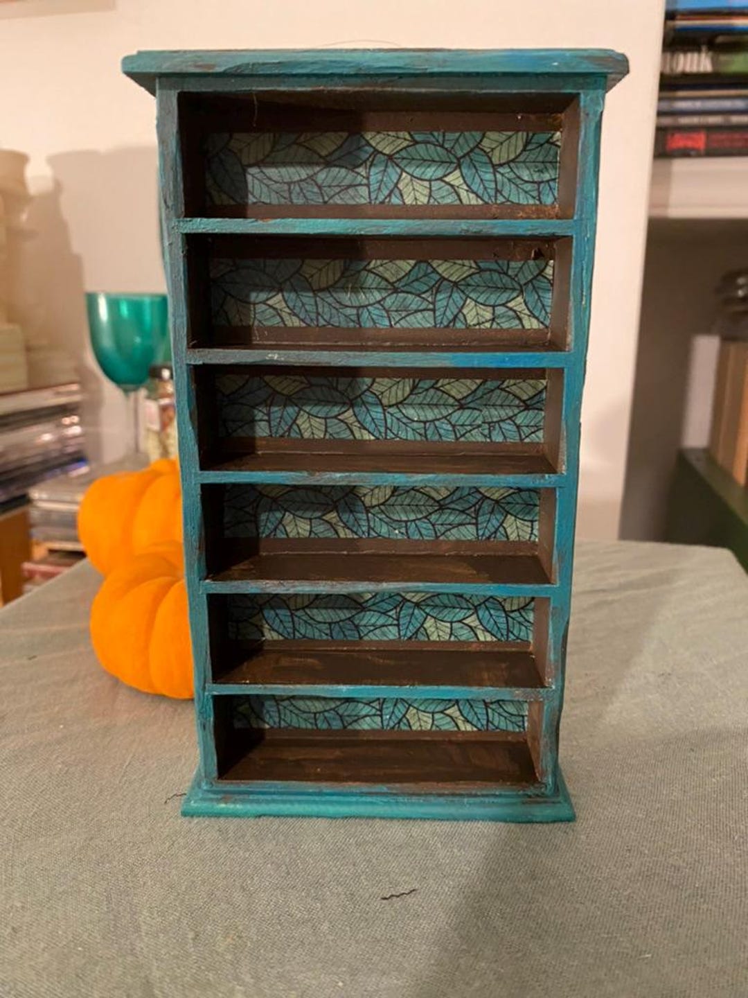 Miniature Bookcase With Leaf Design - Etsy