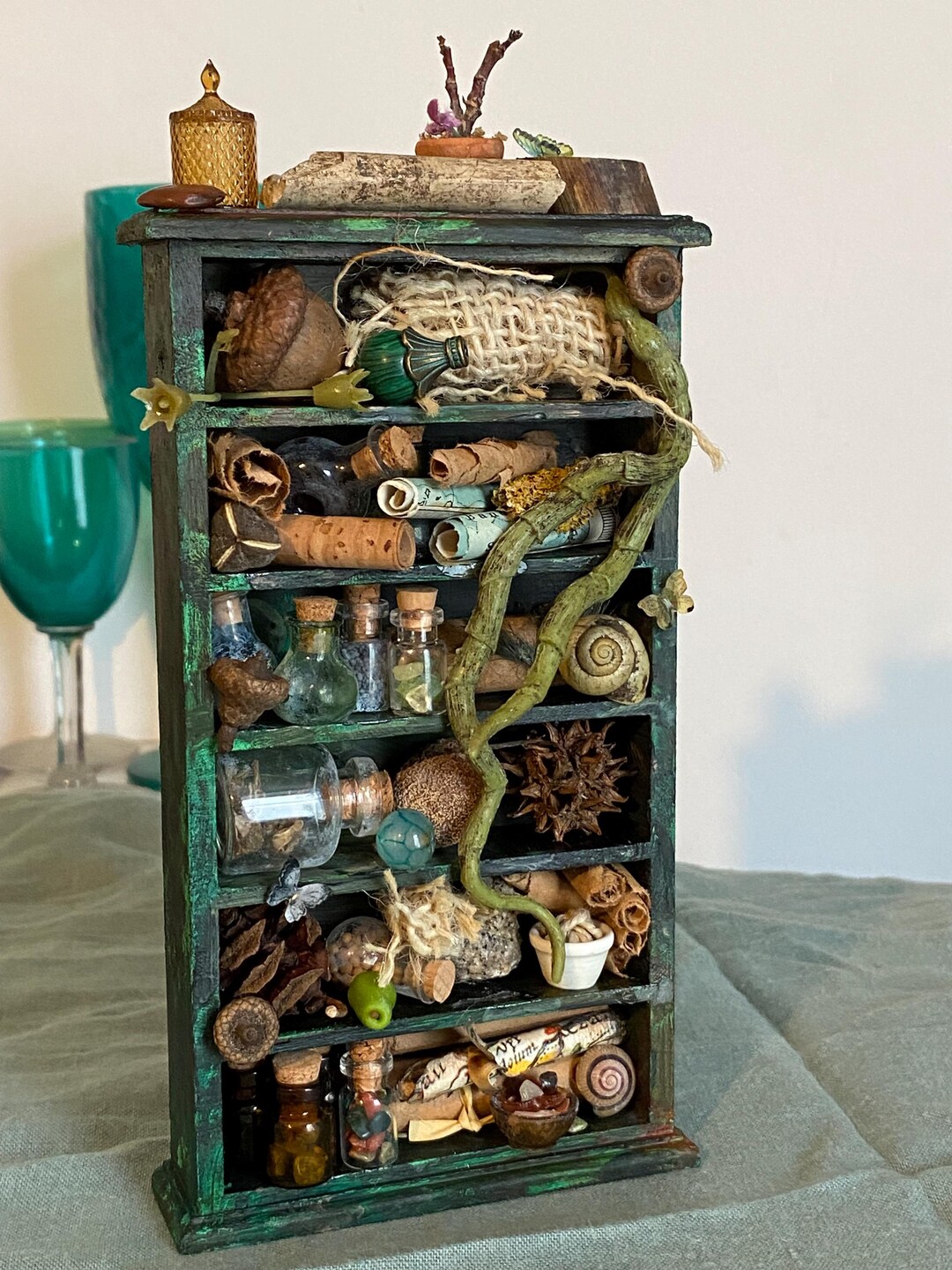 Miniature Cabinet of Curios, Filled With Found, Made and Bought Objects ...
