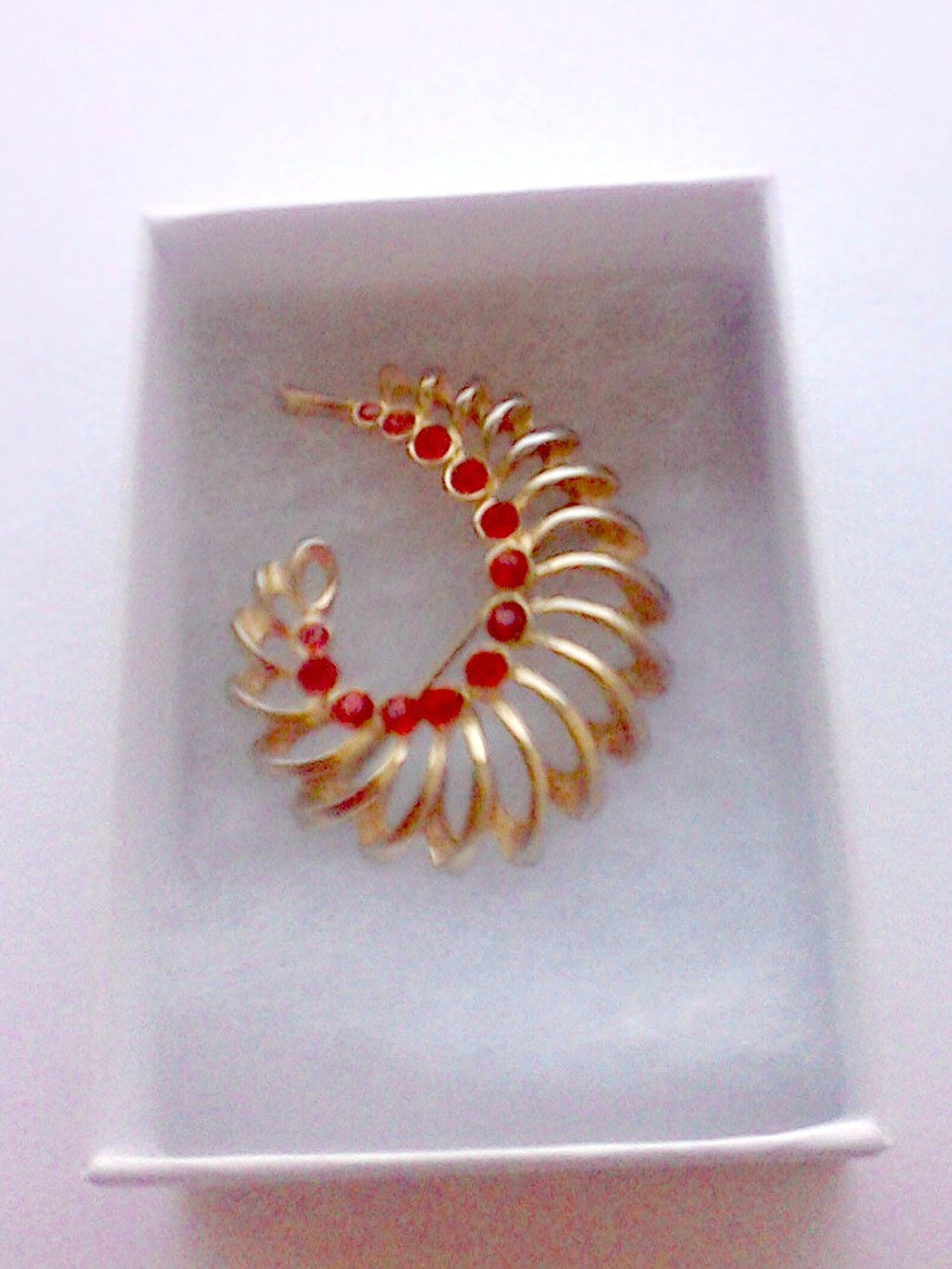 Vintage Costume Jewelry Blood Orange Rhinestone Brooch - Etsy