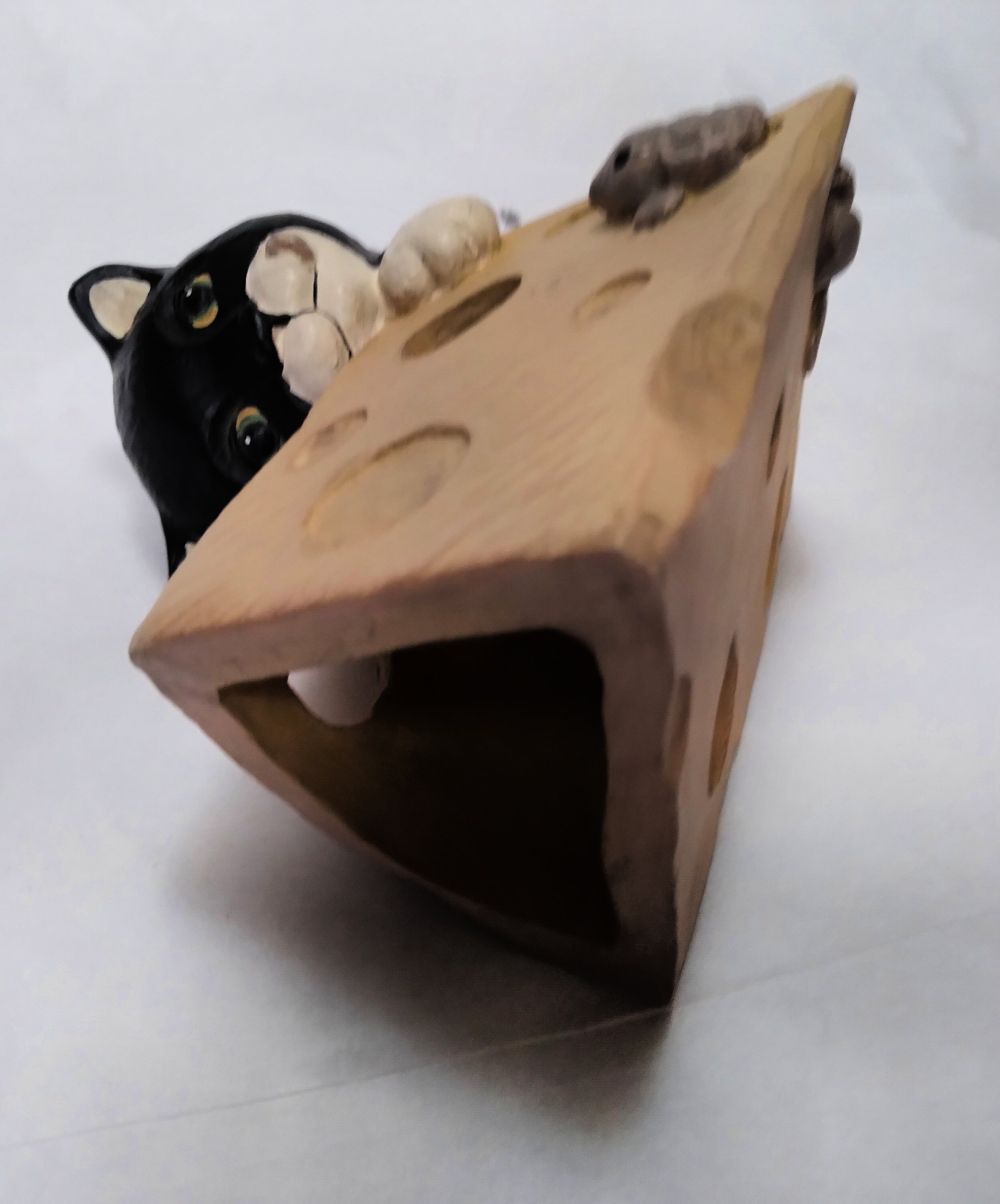 Figi Graphics Cat Figurine With Cheese and Mouse "say Cheese" - Etsy