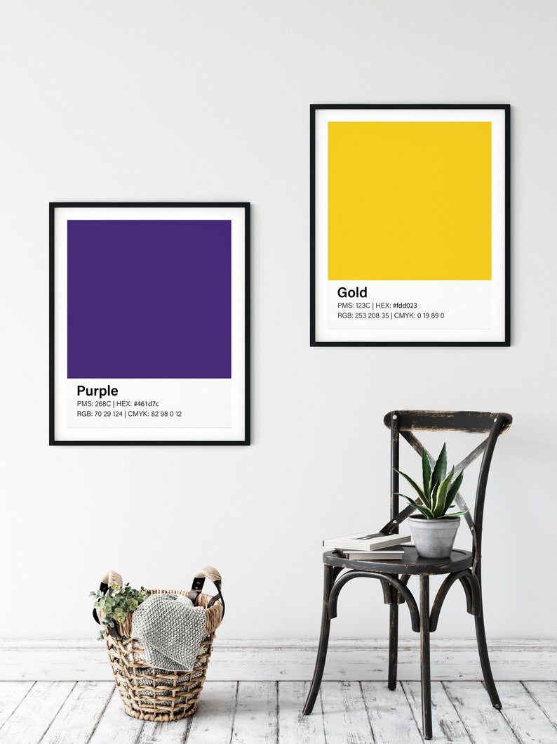 LSU Set of 2 Pantone Prints Louisiana State University Colors | Etsy