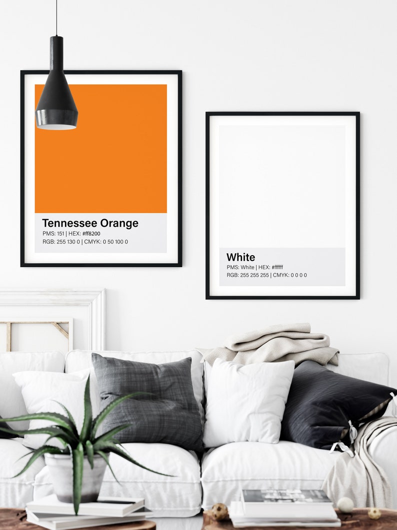 Tennessee Colors Pantone Prints University of Tennessee | Etsy