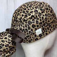 Champagne Leopard XL Adjustable Satin Bonnet - Etsy