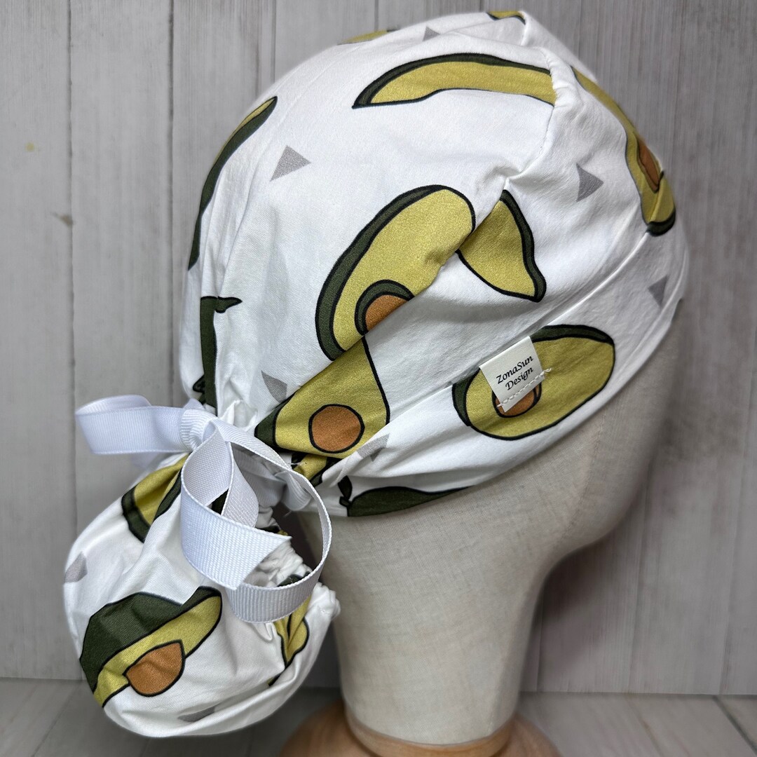 Halved Avocados Ponytail Cap for Women, Guacamole OR Surgical Hat ...