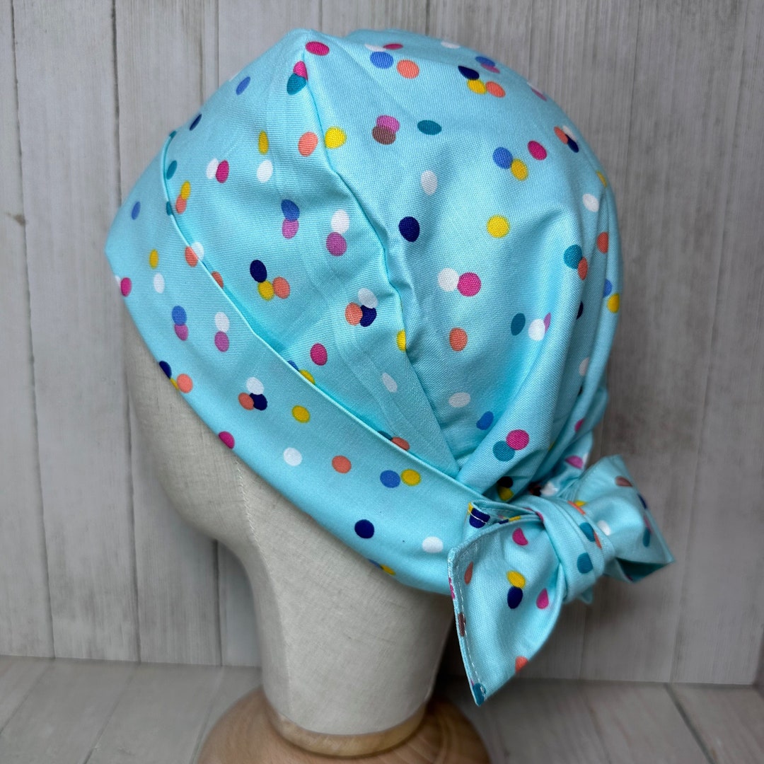 Confetti Pixie Tie-back Scrub Cap for Women, Fun Celebration OR ...