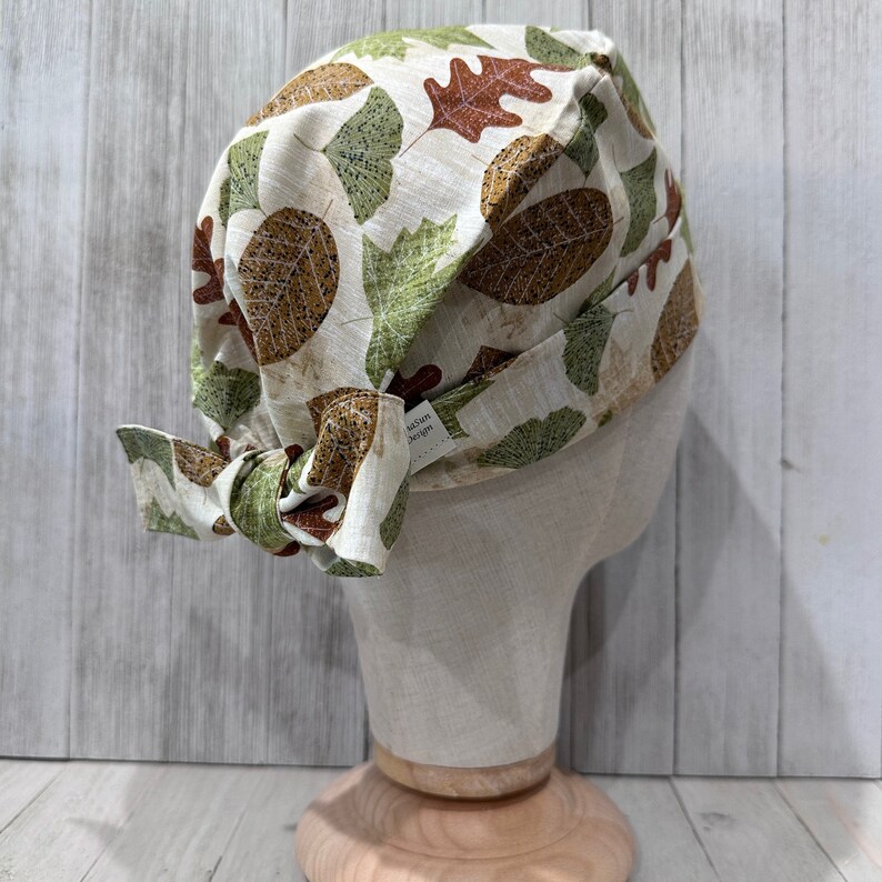 Fall Leaves Pixie Scrub Cap: Women's Thanksgiving Tie-back OR Surgical ...