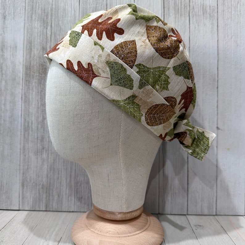 Fall Leaves Pixie Scrub Cap: Women's Thanksgiving Tie-back OR Surgical ...