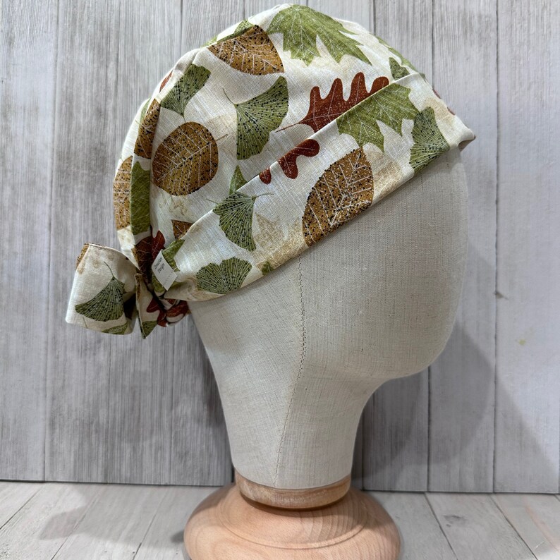 Fall Leaves Pixie Scrub Cap: Women's Thanksgiving Tie-back OR Surgical ...