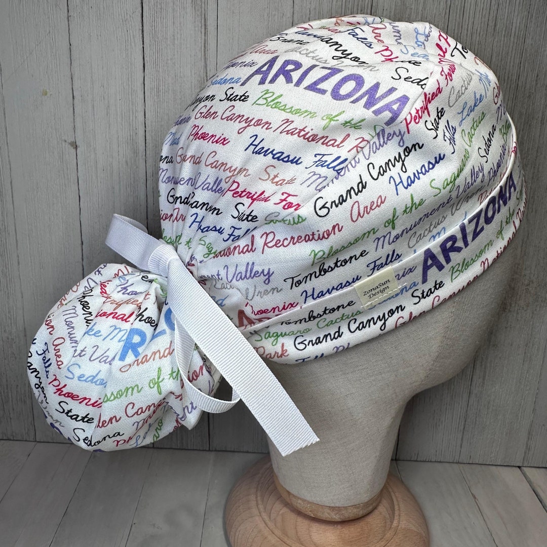 Arizona USA Ponytail Scrub Cap for Women, Grand Canyon State OR ...