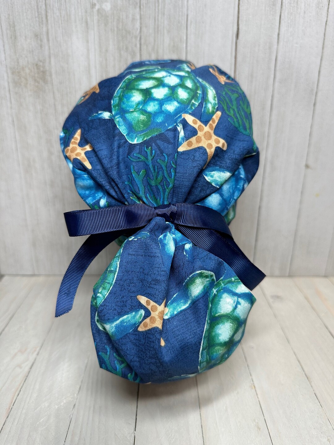 Sea Turtles Starfish & Coral Ponytail Scrub Cap for Women - Etsy