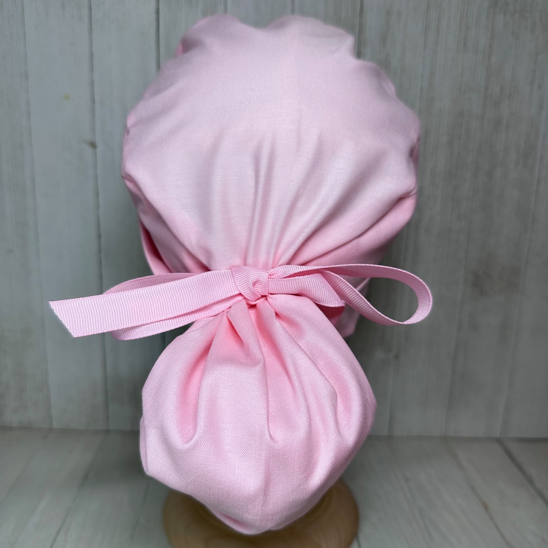 Pink Ponytail Scrub Cap for Women, Monochromatic OR Surgical Hat ...