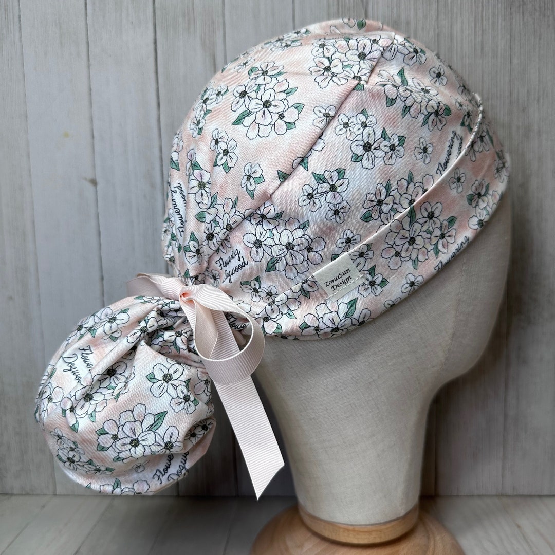 Virginia & North Carolina State Flower Ponytail Scrub Cap for Women ...