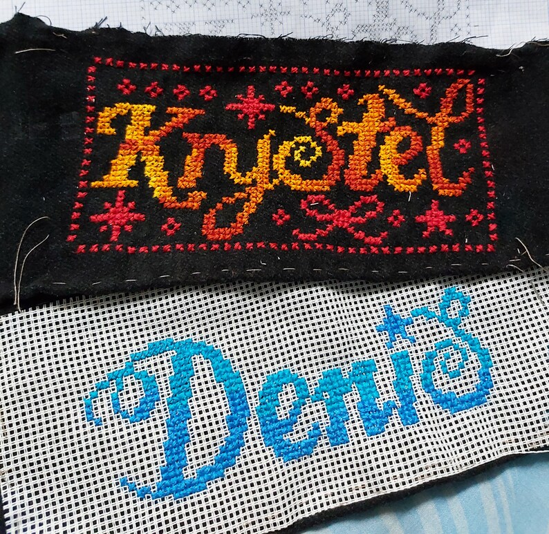 Personalized Cross-stitched Names - Etsy