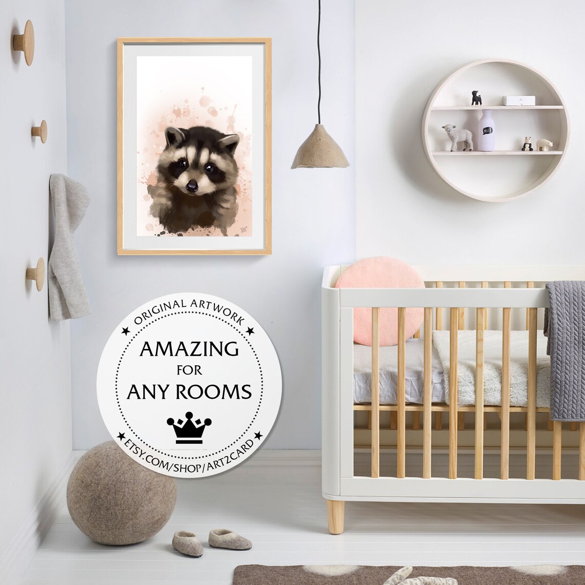 Raccoon Baby Nursery Animals Woodland Forest Animals Exclusive Souvenir ...