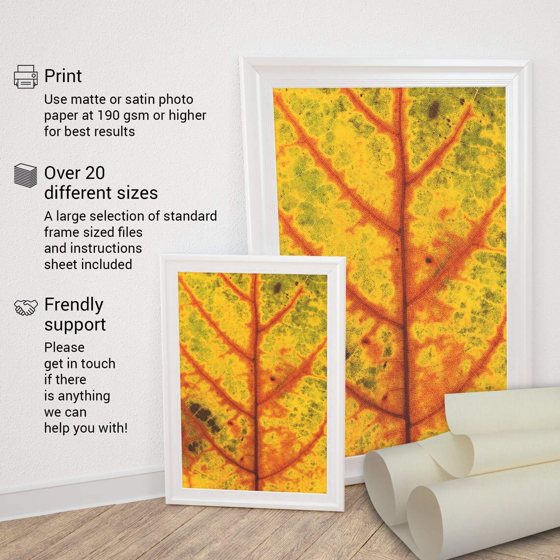 Leaf Texture Nature Digital Download Wall Art Print Printable Room ...