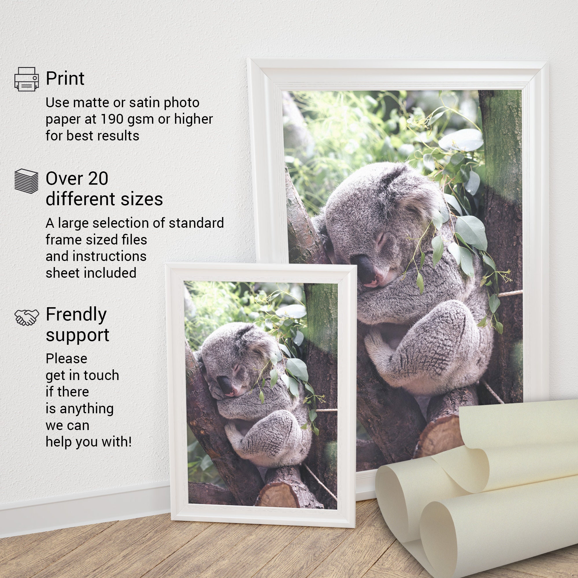 Koala Wild Animal Digital Download Wall Art Print Printable Room Large ...