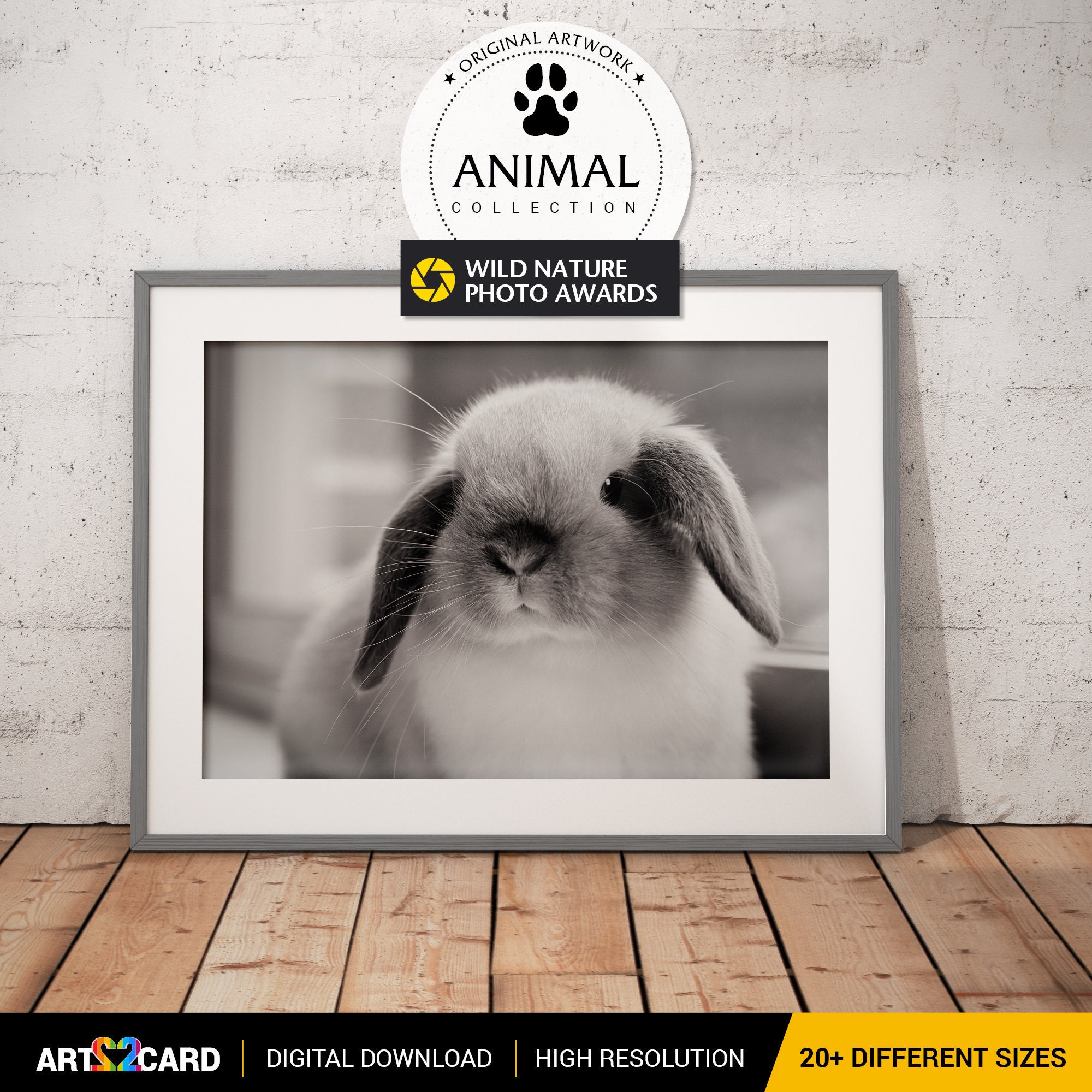 Rabbit Wild Animal Digital Download Wall Art Print Printable Room Large ...