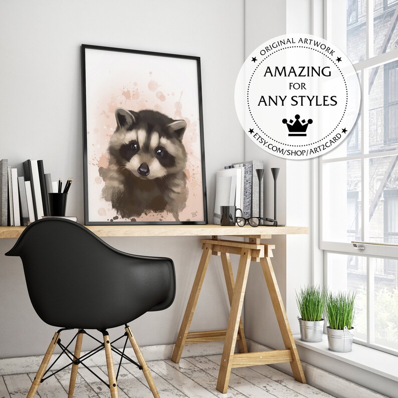 Raccoon Baby Nursery Animals Woodland Forest Animals Exclusive Souvenir ...