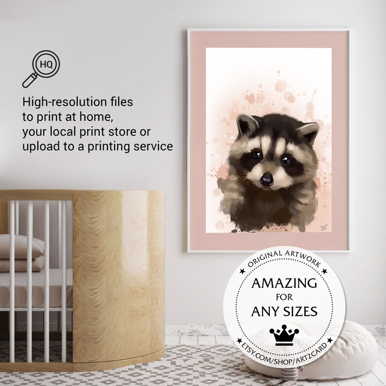 Raccoon Baby Nursery Animals Woodland Forest Animals Exclusive Souvenir ...