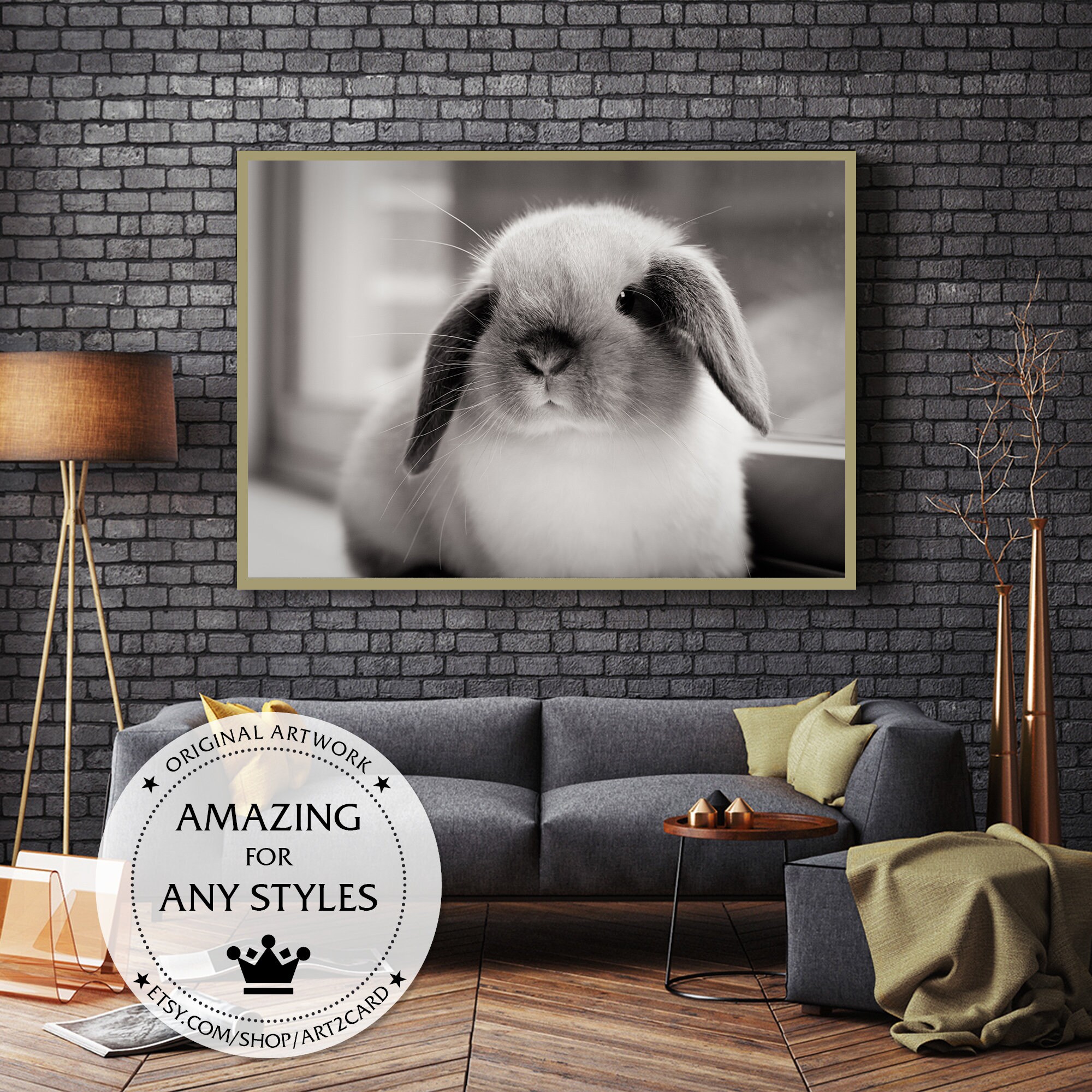Rabbit Wild Animal Digital Download Wall Art Print Printable Room Large ...