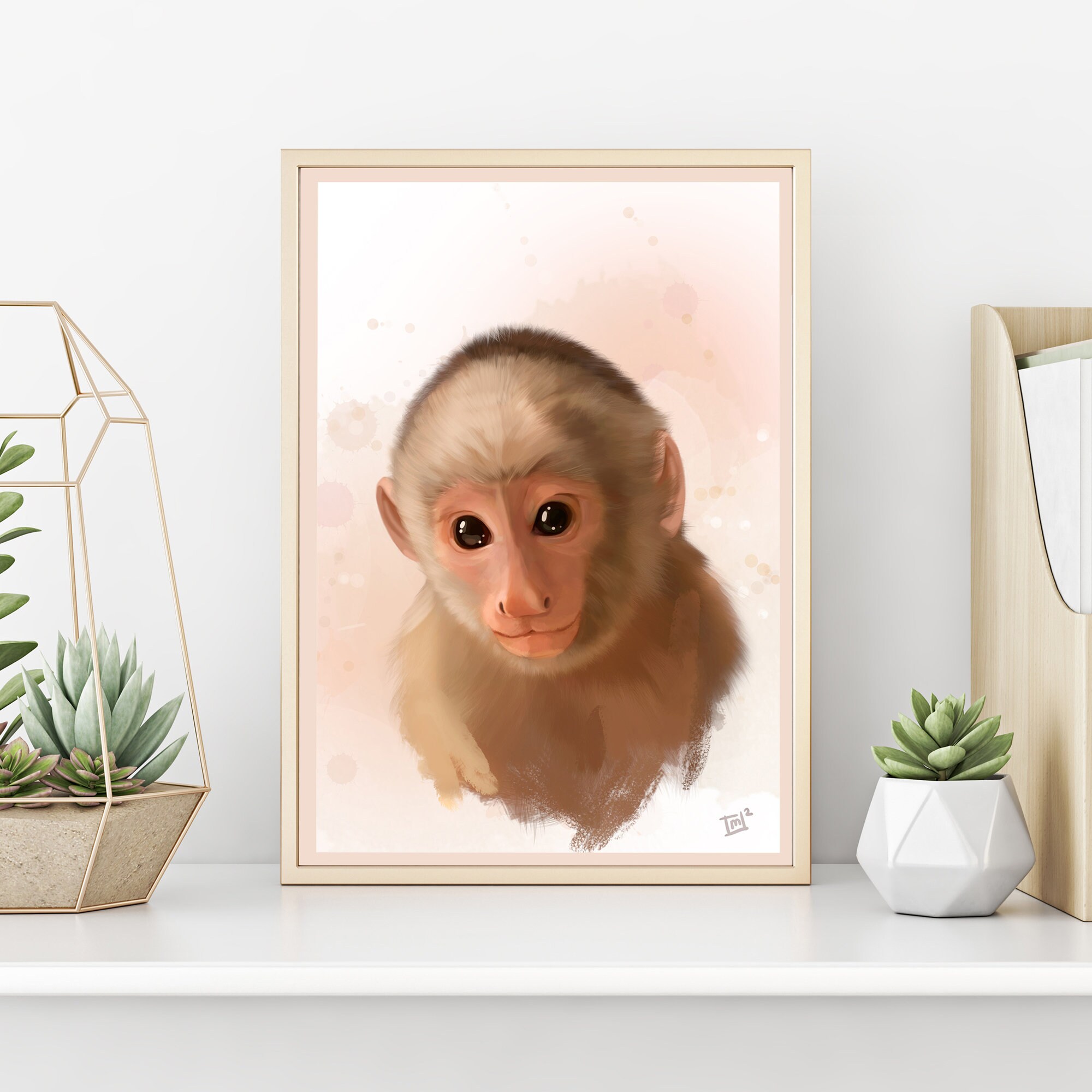 Monkey Baby Nursery Animals Exclusive Souvenir Painting - Etsy