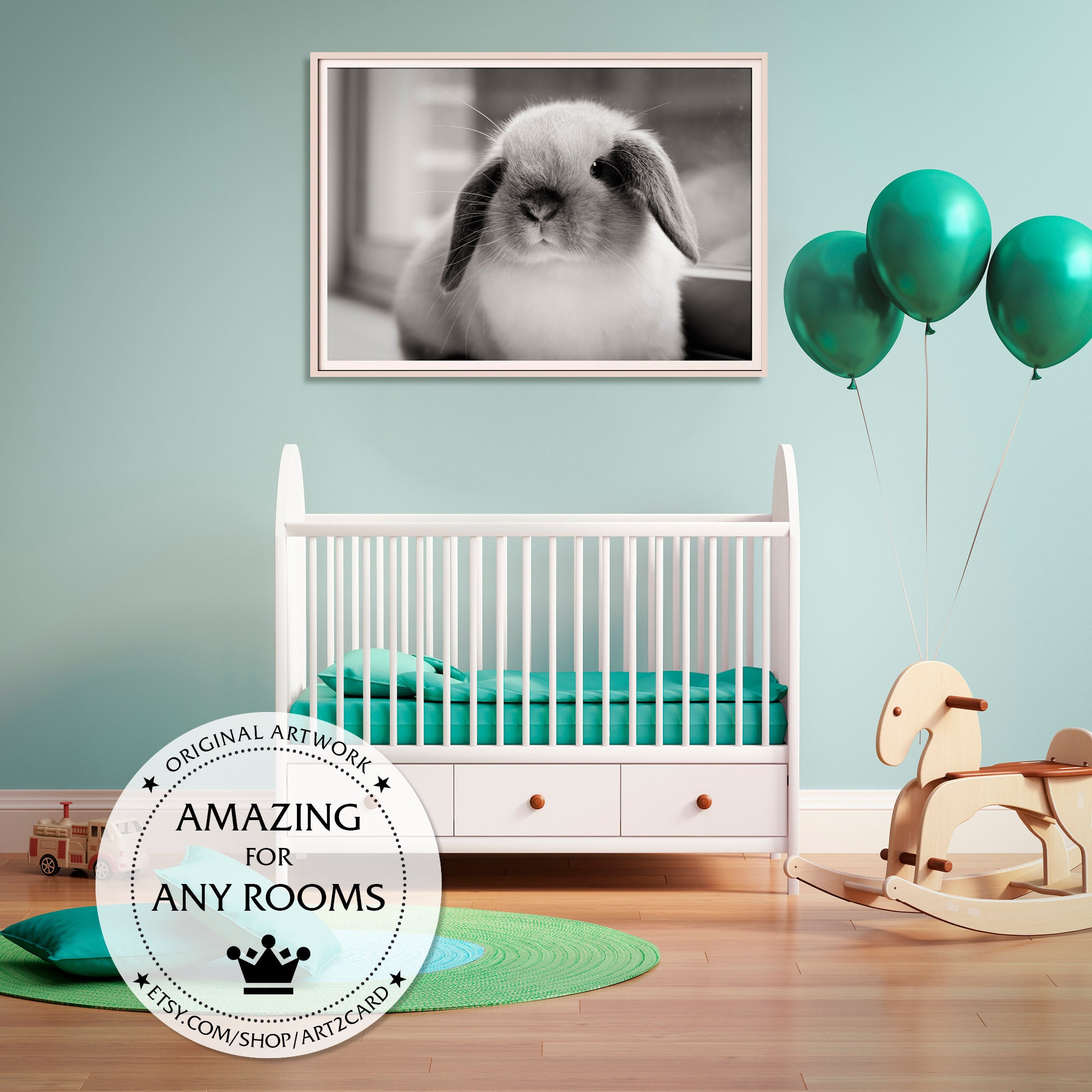 Rabbit Wild Animal Digital Download Wall Art Print Printable Room Large ...