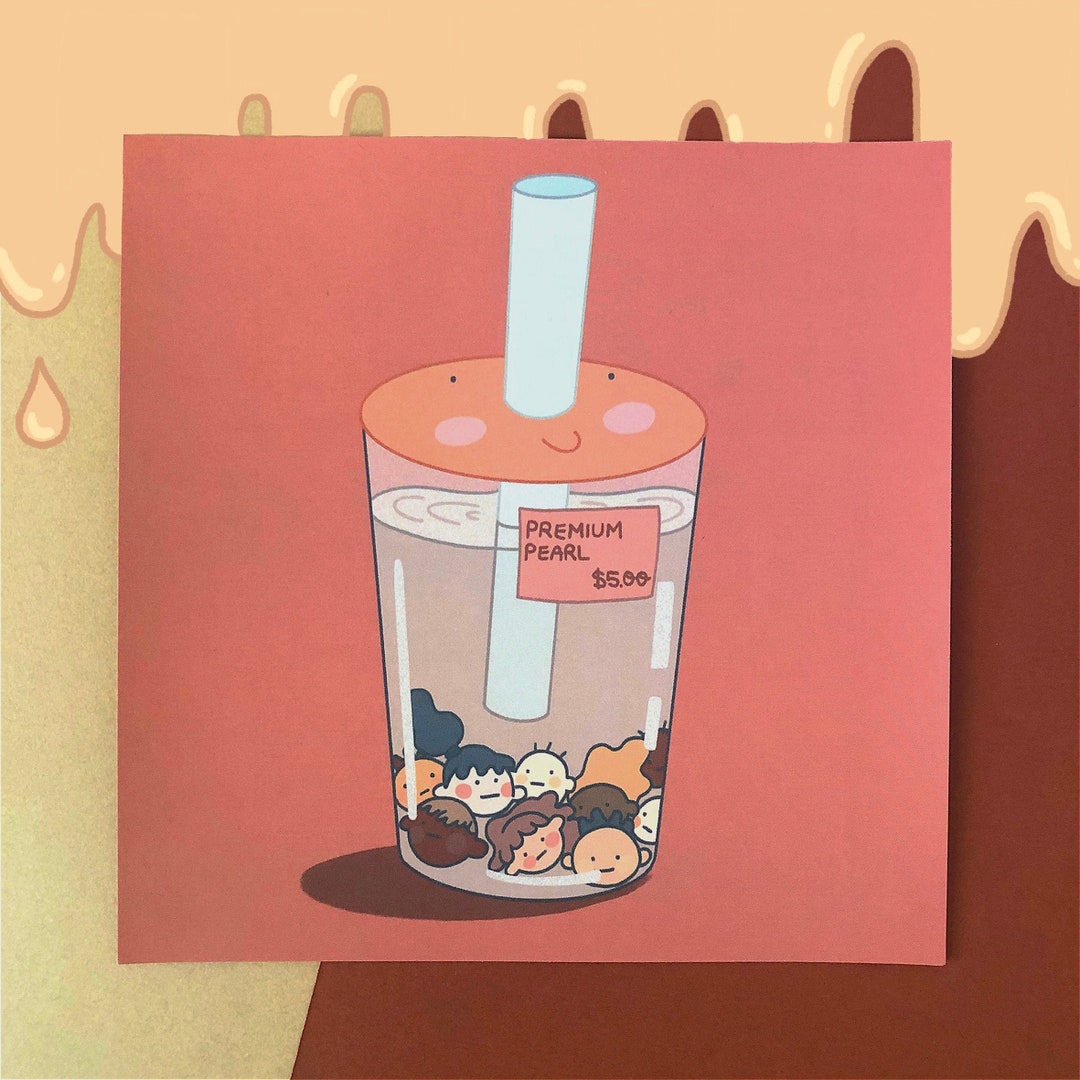 Boba Tea Art Print - 5.8" X 5.8" - Etsy