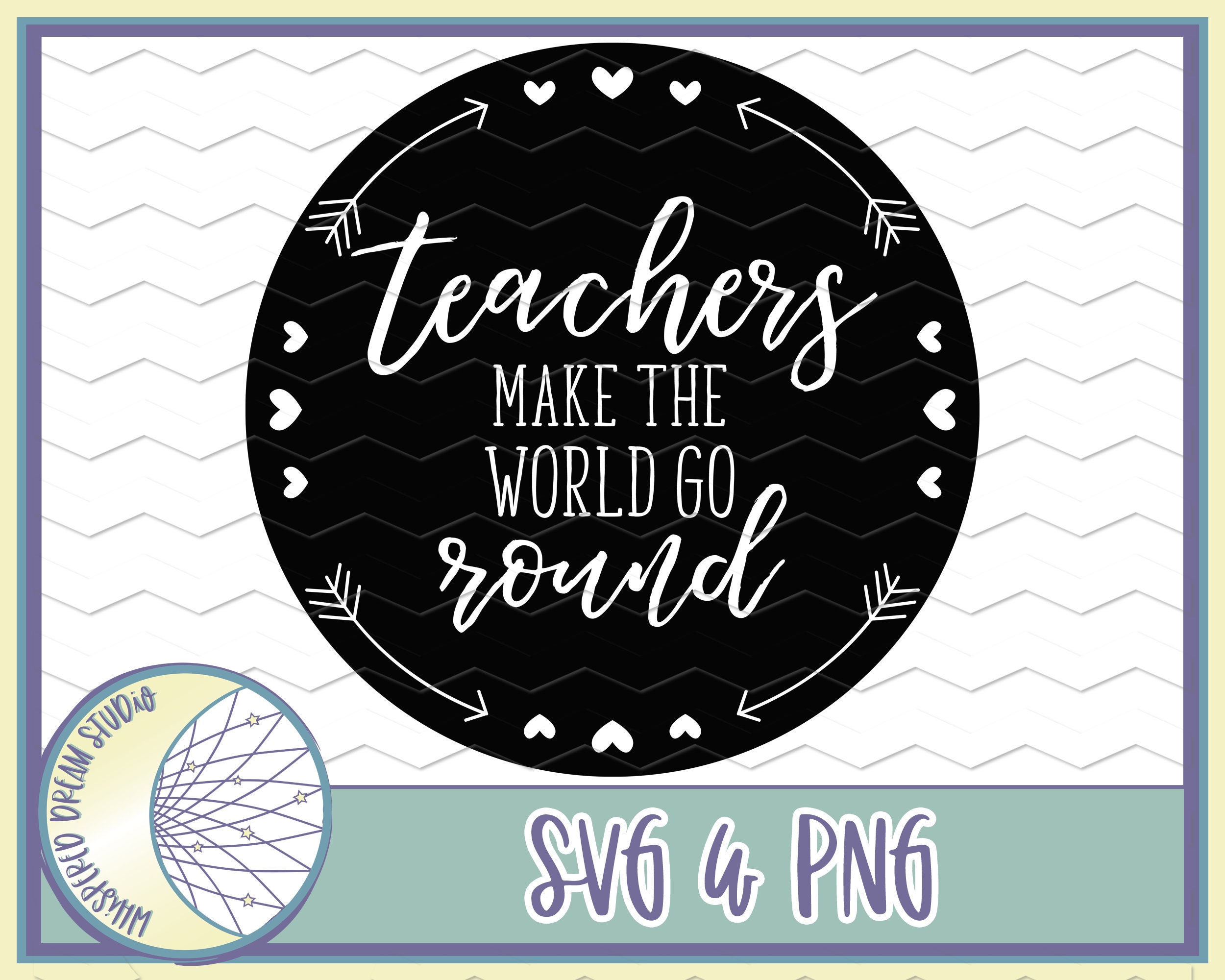 Teachers Make the World Go Round SVG - PNG - Teacher Appreciation ...