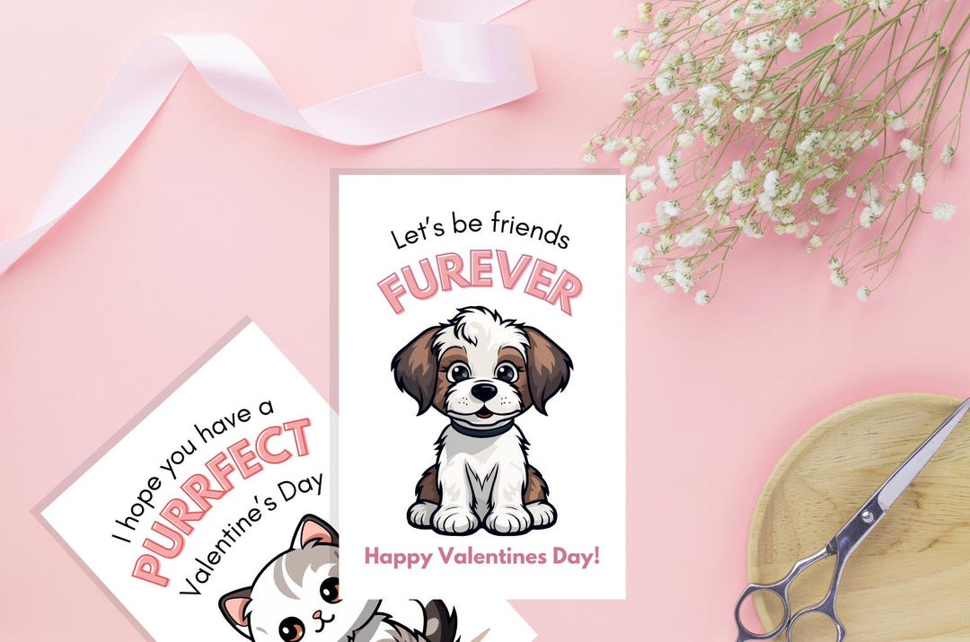 Printable Valentine's Day Cards - Dogs and Cats - Friends Furever ...