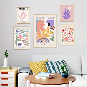 DIY Set Posters, Pastel Colorful Gallery Wall Set, Flower Market Poster ...