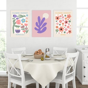 DIY Set Posters, Pastel Colorful Gallery Wall Set, Flower Market Poster ...