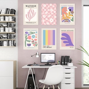 DIY Set Posters, Pastel Colorful Gallery Wall Set, Flower Market Poster ...