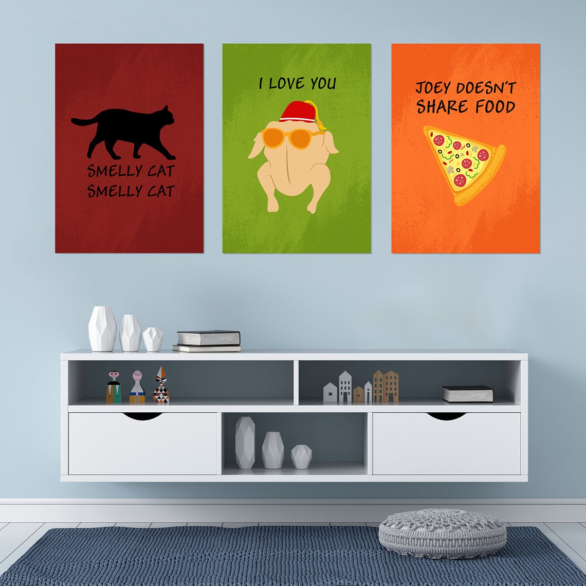 TV Show Apartment Poster Set: Minimalist Room Decor - Etsy
