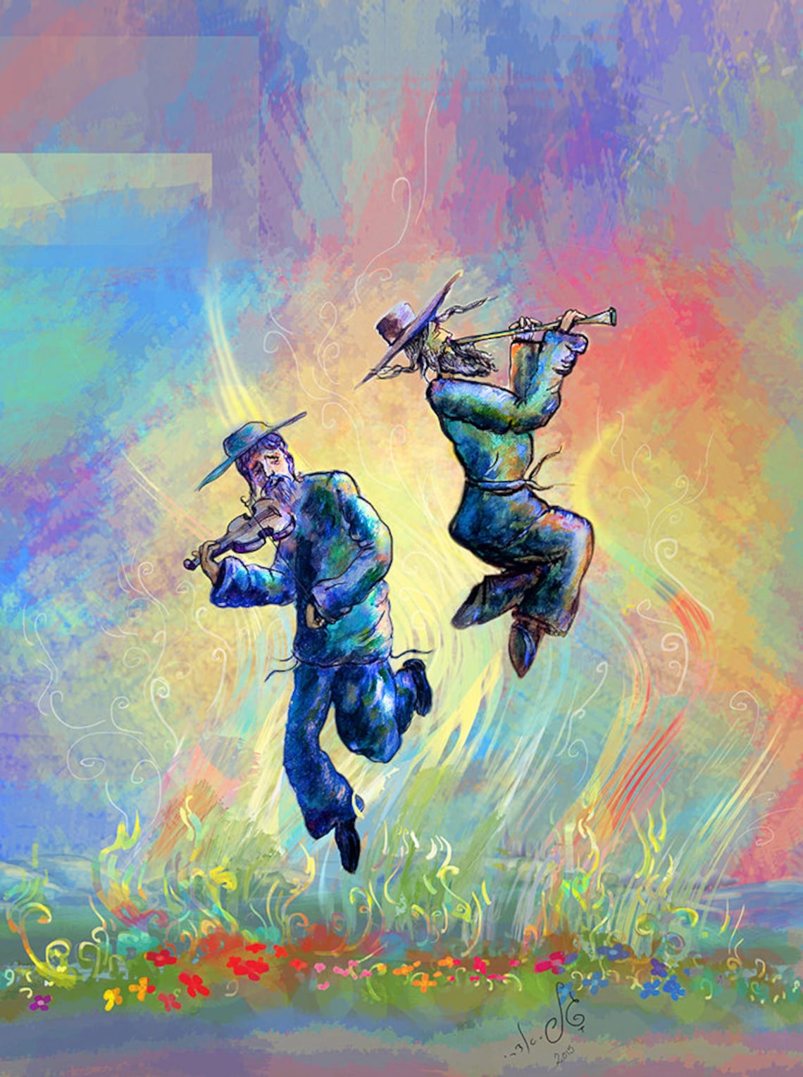 Chasids Jewish Dancing Klezmer judaica Judaika - Etsy