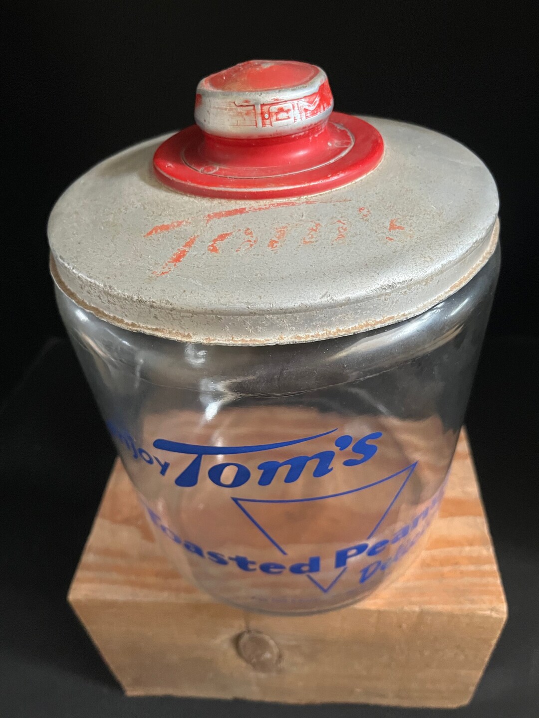 Rare tom's Toasted Peanuts Glass Counter - Etsy