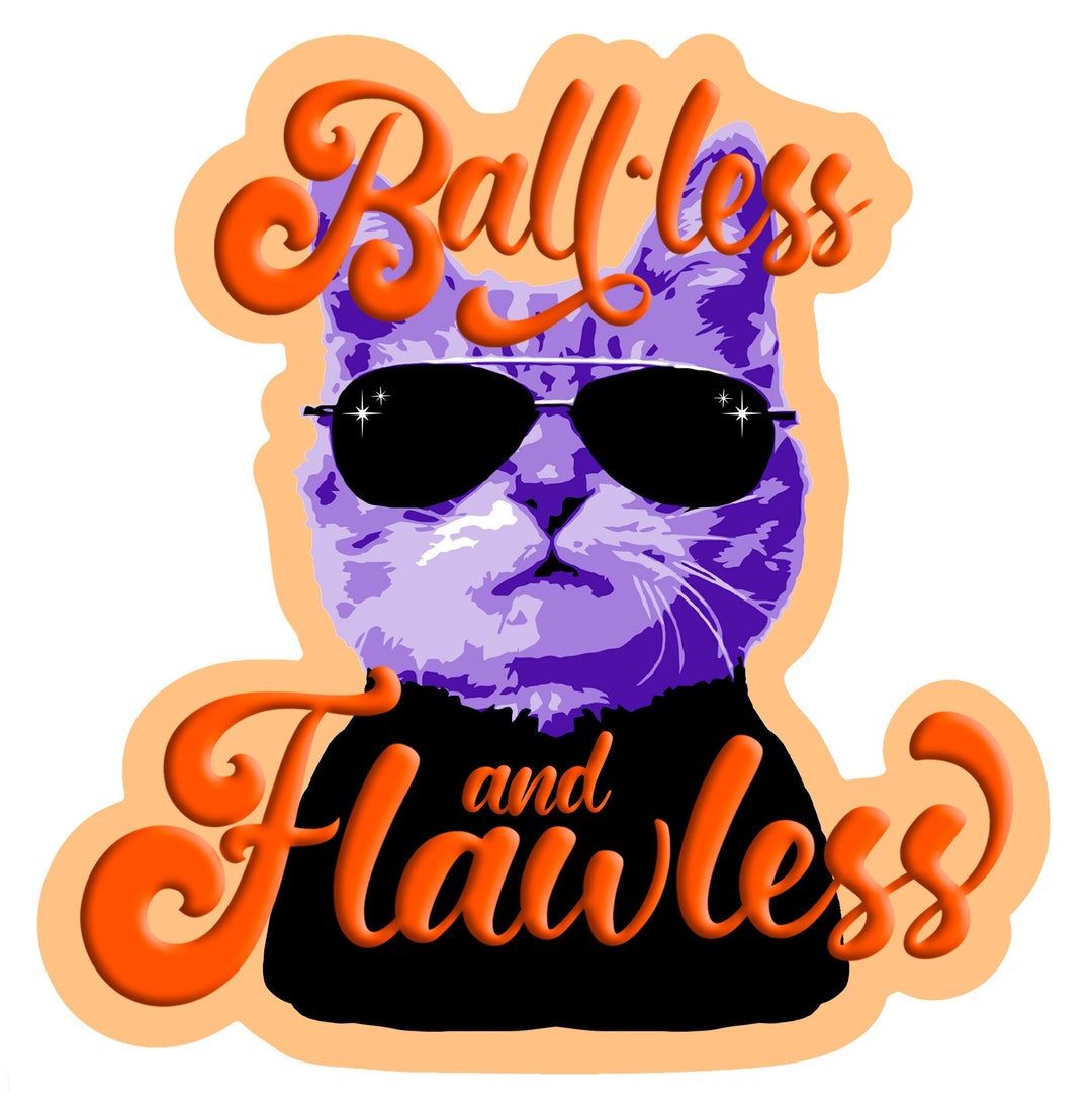 Ball-less and Flawless Neuter-theme VINYL STICKER Laptop Stickers Water ...