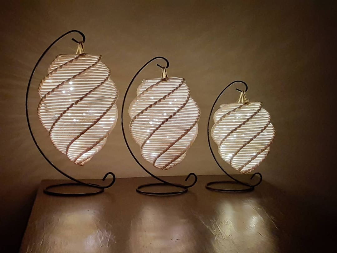 Small Handwoven Paper Lantern With Stand - Etsy